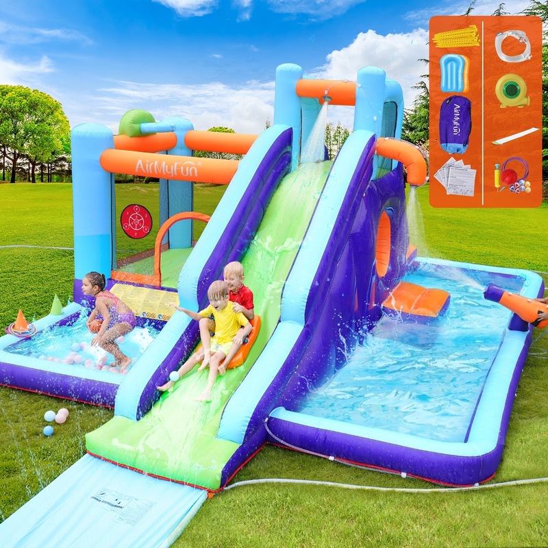 Buy AirMyFun Inflatable Castle 3.1m Water Slide 11 Play Zone Trampoline ...