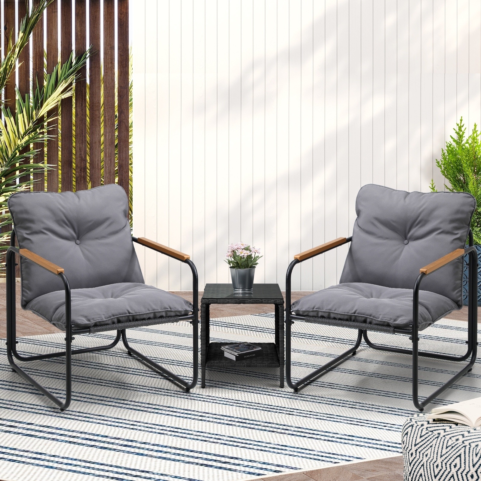 Buy Livsip 2 Seater Outdoor Patio Set Garden Lounge Setting Furniture ...