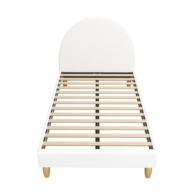 Buy Oikiture Bed Frame King Single Size Boucle Fabric Arched Beds ...