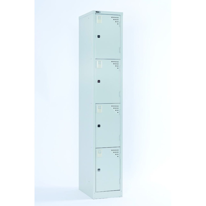 Buy RAPIDLINE GO LOCKER 4 DOOR W305 x D455 x H1830mm Silver Grey - MyDeal