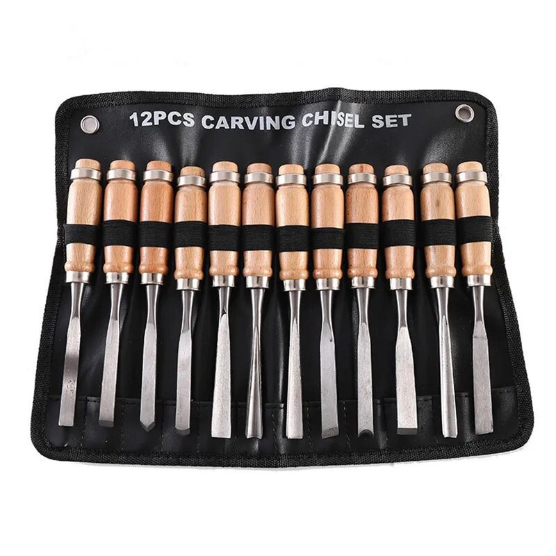 Buy 12 Piece Wood Carving Hand Chisel Tool Set - MyDeal