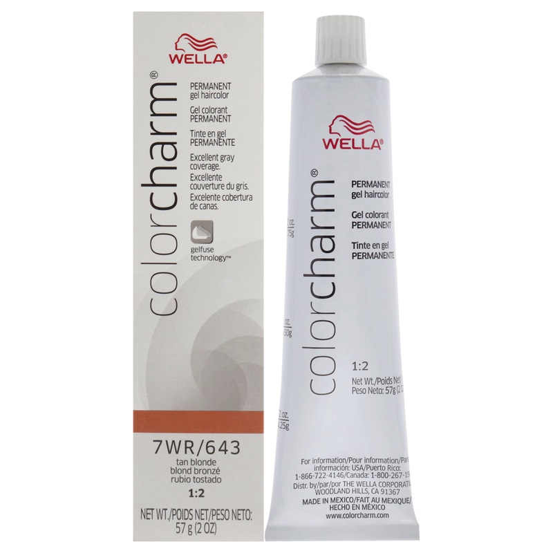 Buy Color Charm Permanent Hair Color Gel - 7WR 643 Tan Blonde by Wella ...