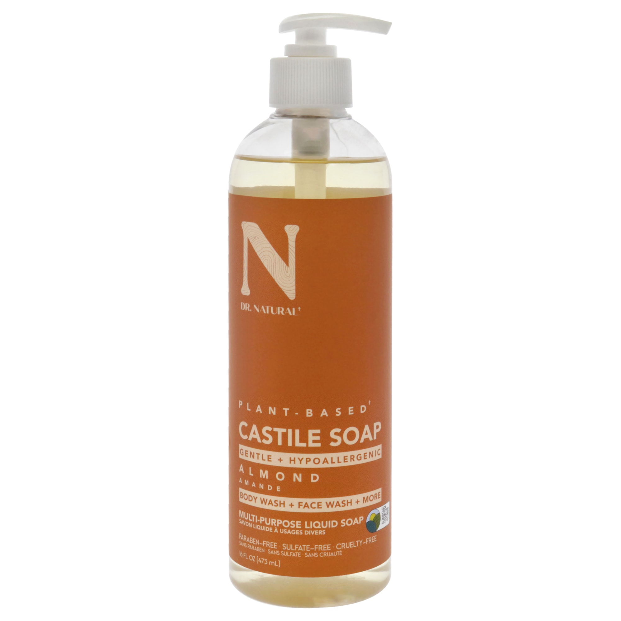 Buy Castile Liquid Soap - Almond by Dr. Natural for Unisex - 16 oz Soap ...