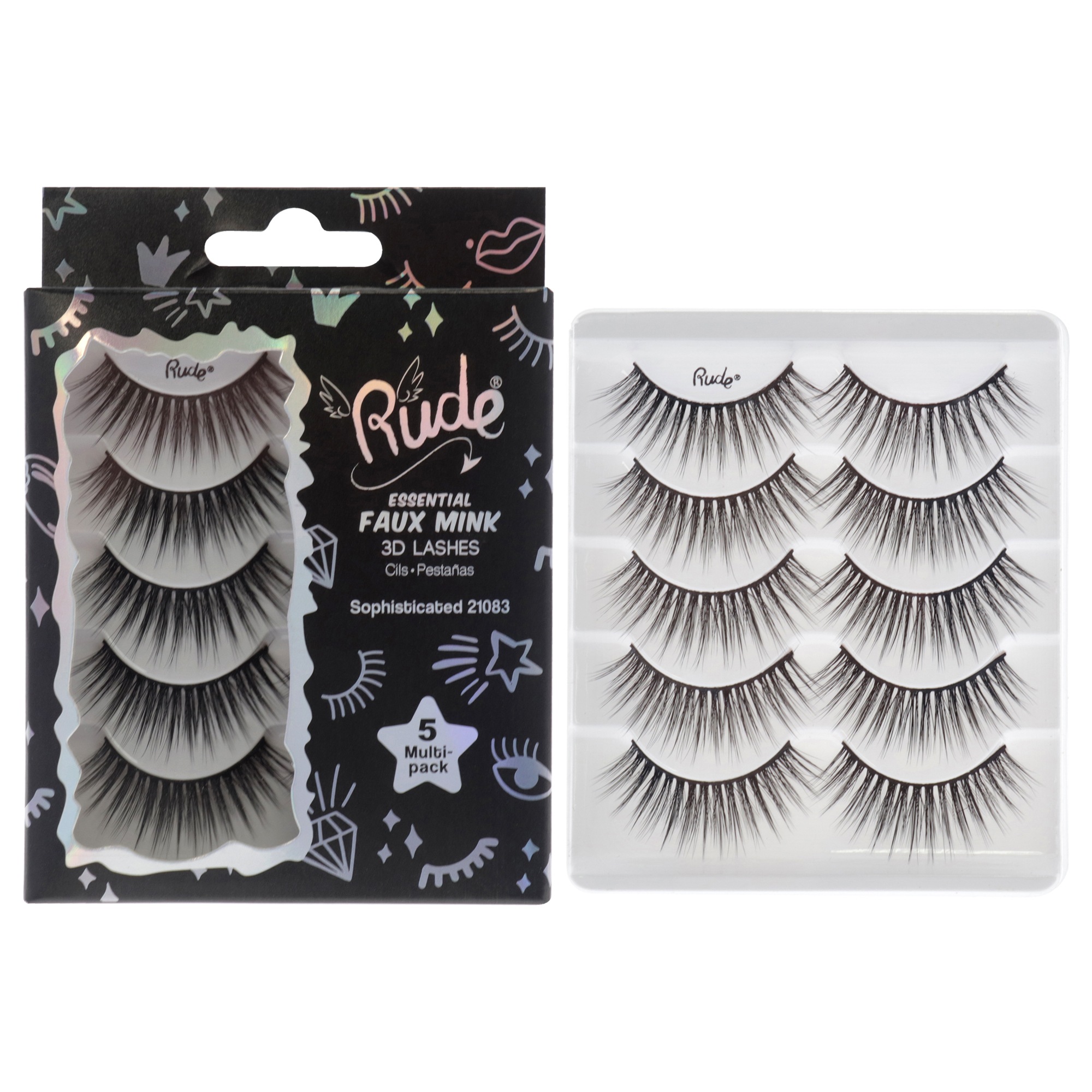 Buy Essential Faux Mink 3D Lashes - Sophisticated by Rude Cosmetics for ...