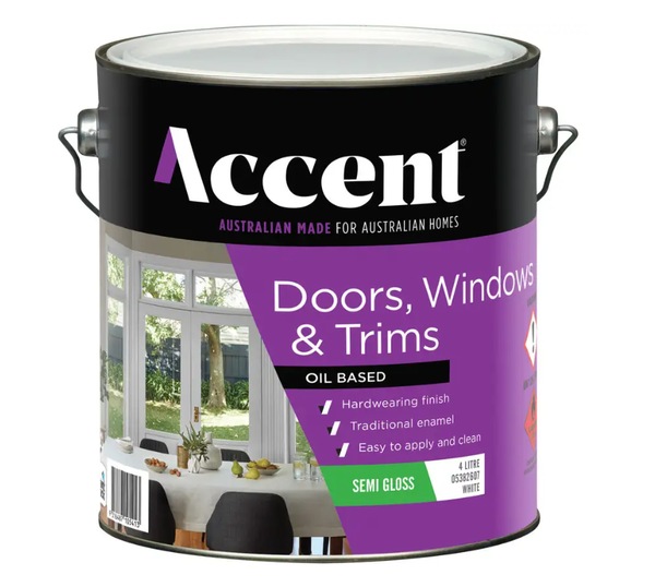 Buy Accent Semi Gloss Enamel White 4L - MyDeal Australia