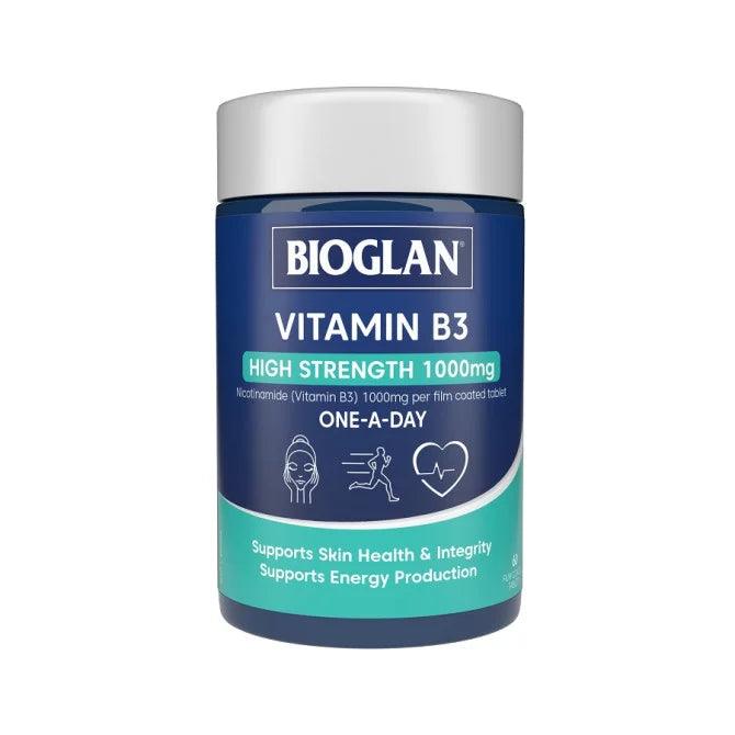 Buy Bioglan Vitamin B3 High Strength 1000mg 60 Tablets - MyDeal Australia