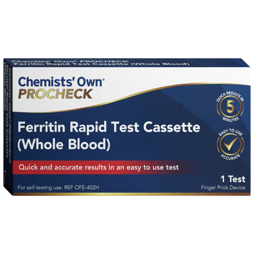 Buy Chemists Own Procheck Ferritin Rapid Test Cassette - MyDeal Australia