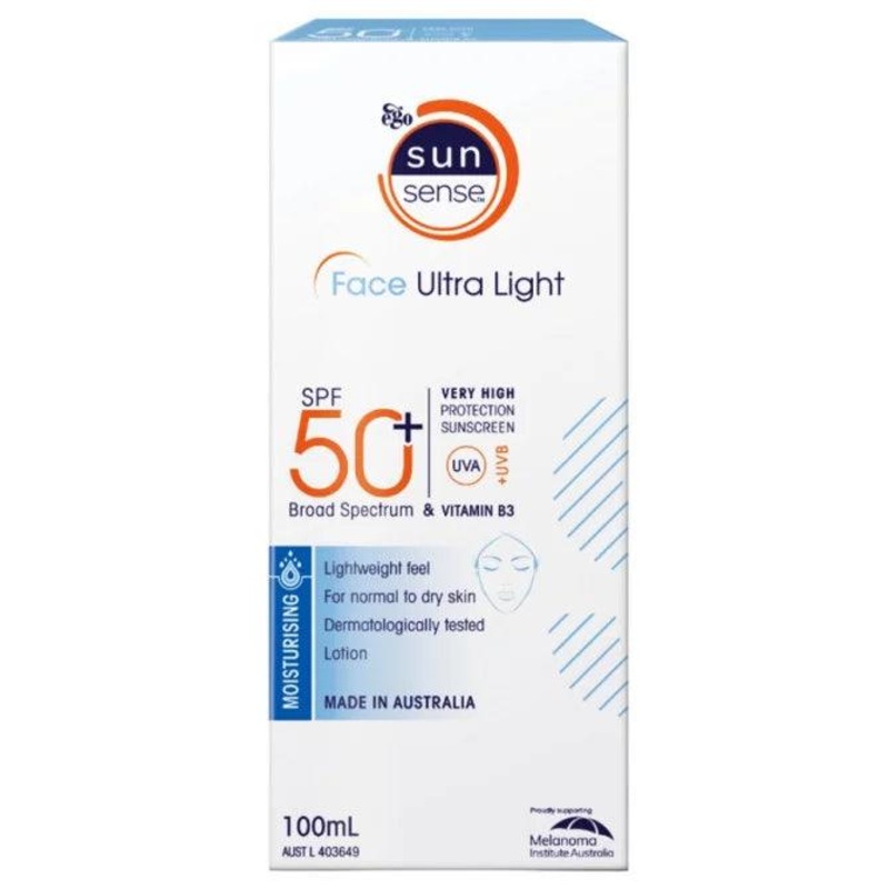 Buy Ego Sunsense Face Ultra Light SPF 50 Plus Sunscreen 100ml - MyDeal