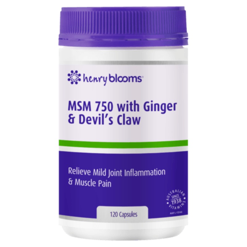 Buy Henry Blooms MSM 750 With Ginger & Devil’s Claw 120 Capsules - MyDeal