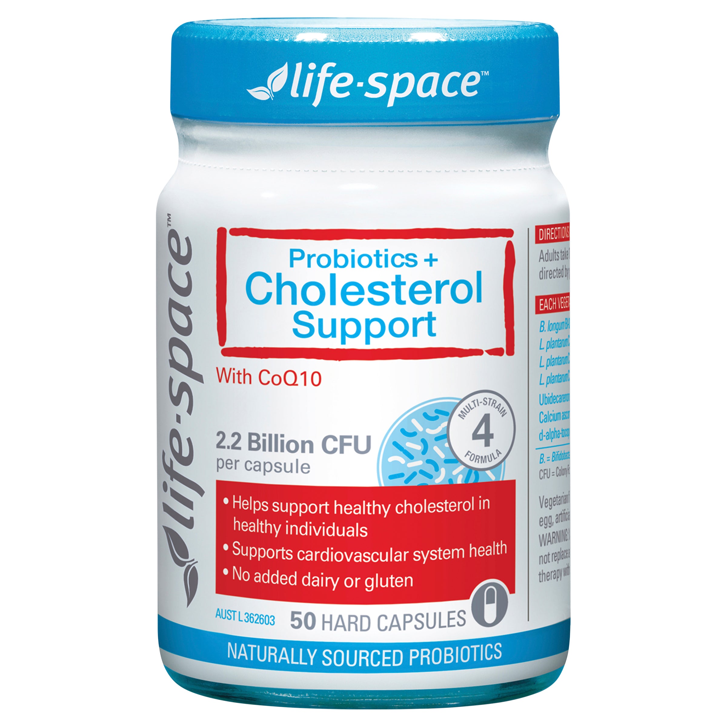 Buy Life Space Probiotic Plus Cholesterol Support Caps 50 - MyDeal ...