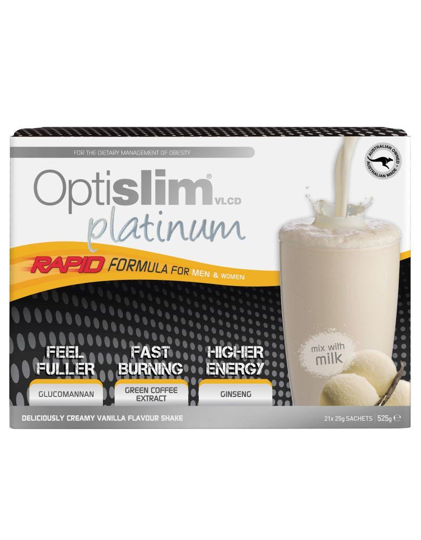 Buy Optislim Vlcd Platinum Shake Vanilla 25g X 21 - MyDeal Australia