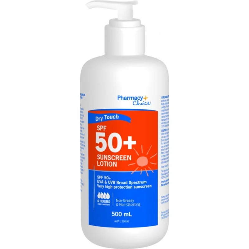 Buy Pharmacy Choice Dry Touch Sunscreen SPF 50+ 500ml - MyDeal