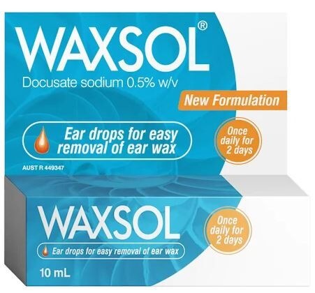 Buy Waxsol Ear Drops 0.5 Percent Bottle 10ML - MyDeal Australia