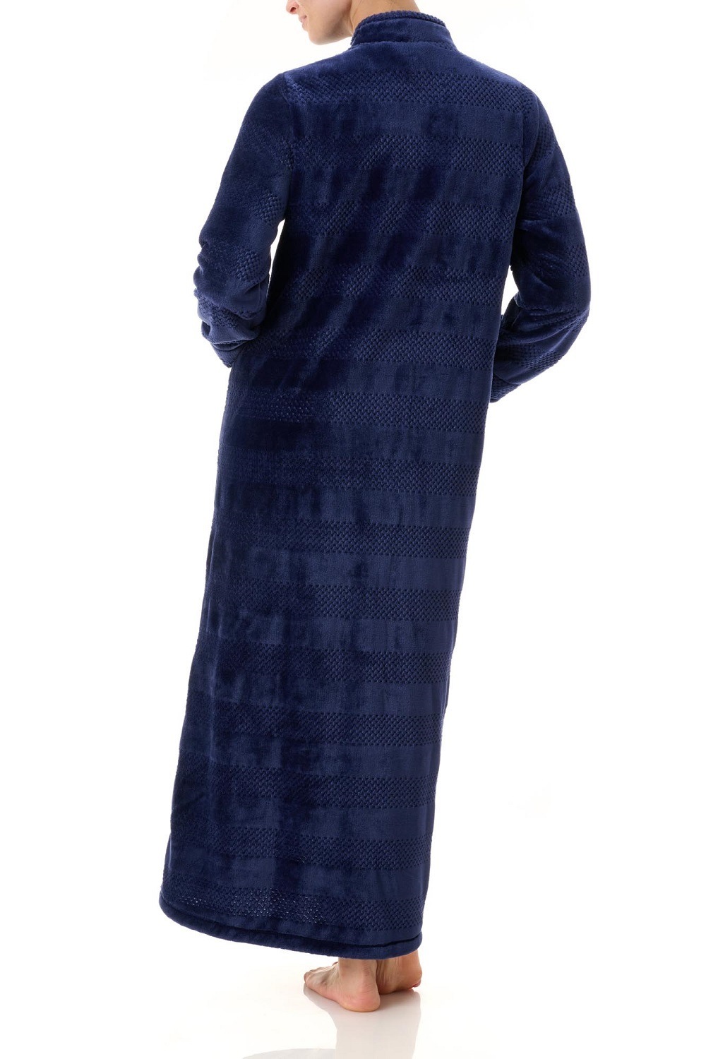 Buy Ladies Givoni Luxury Navy Blue Long Length Zip Dressing Gown Bath ...