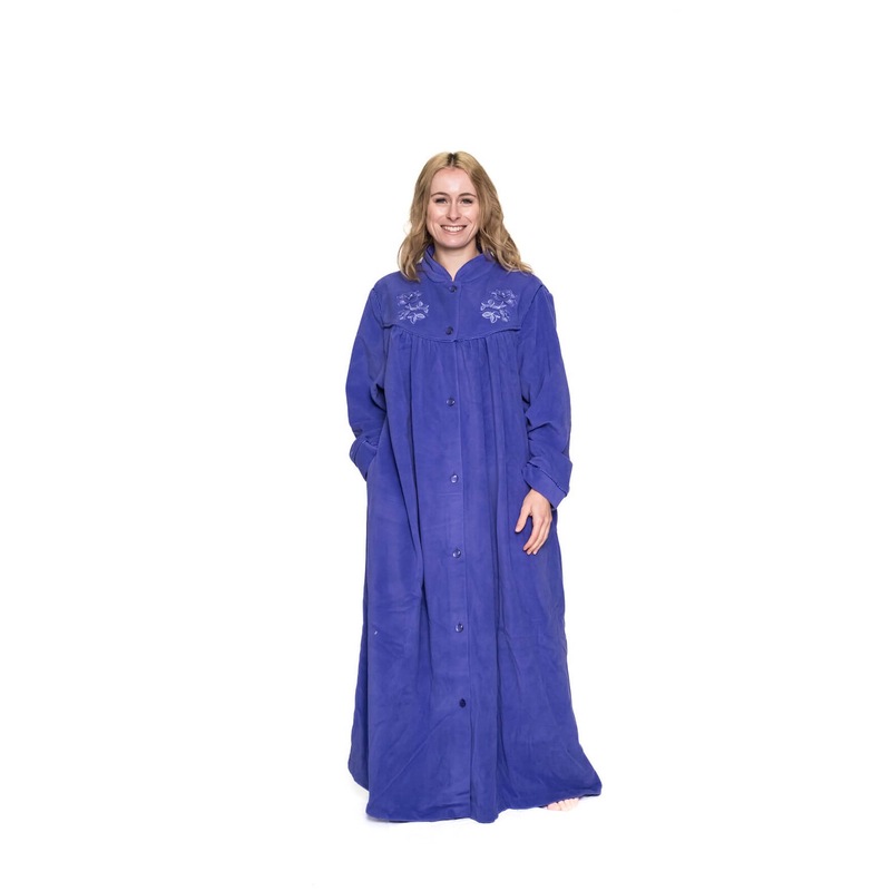 Buy Ladies Givoni Purple Violet Long Length Button Dressing Gown Bath ...