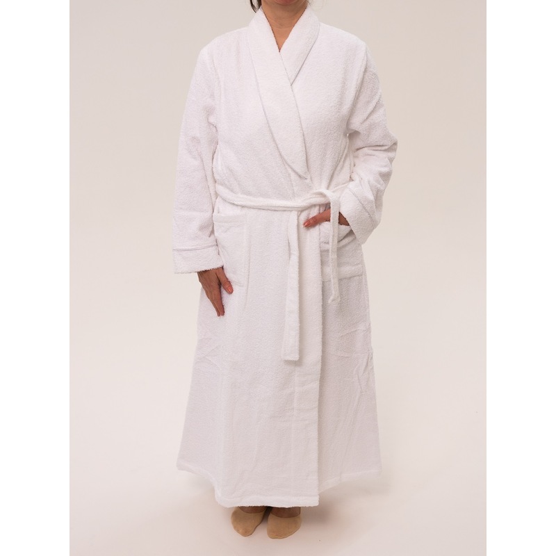 Buy Ladies Givoni White Long Cotton Towelling Wrap Dressing Gown Bath ...