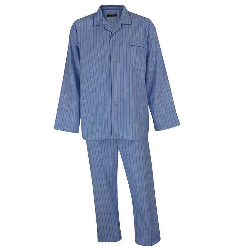 Buy Mens Contare Size S-7XL Royal Blue Flannelette PJS Pyjamas Long Set ...