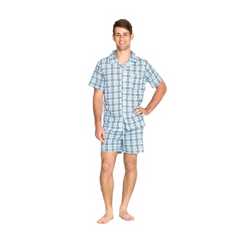 Buy Mens Short Summer Cotton Blend Pyjamas S Xxl Pjs Set Blue