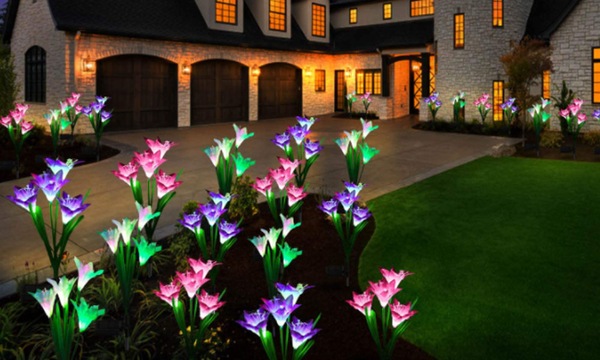 Buy Lily Flower Lights Solar Lights Outdoor - Solar Garden Lights ...
