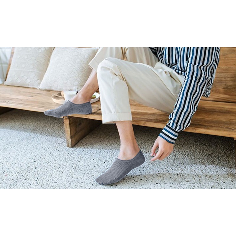 Buy No Show Socks Mens 6 Pair Cotton Thin Non Slip Low Cut Men ...