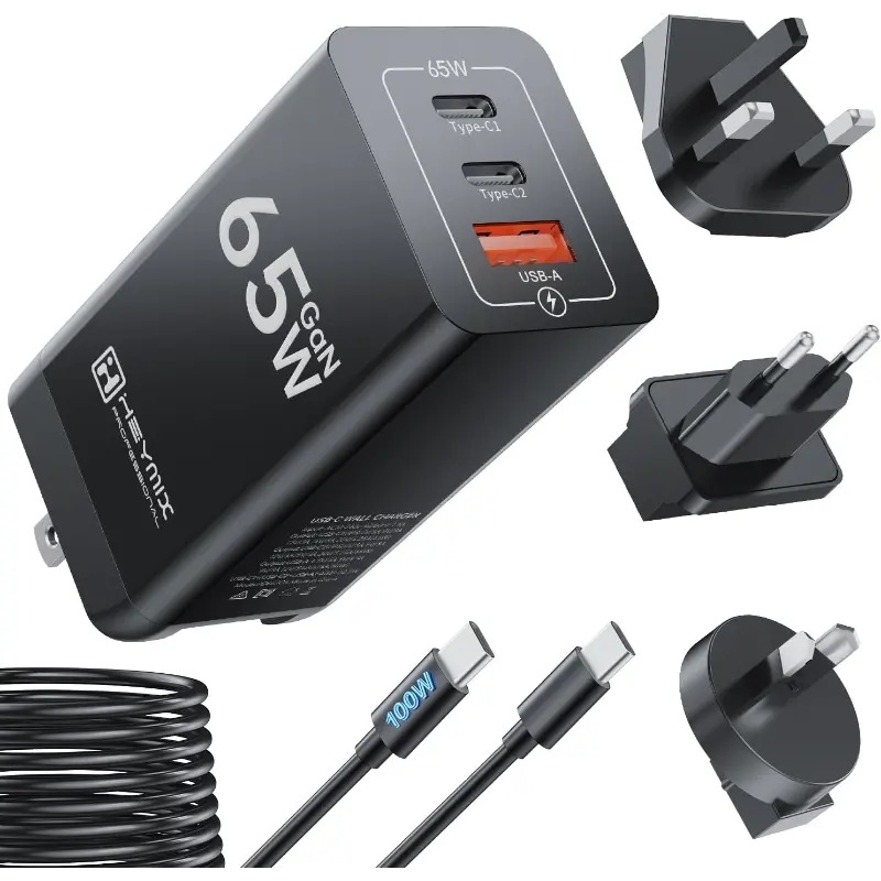 Buy HEYMIX Travel GaN Charger, 65W USB C Wall Charger, 60W/45W/30W/25W ...