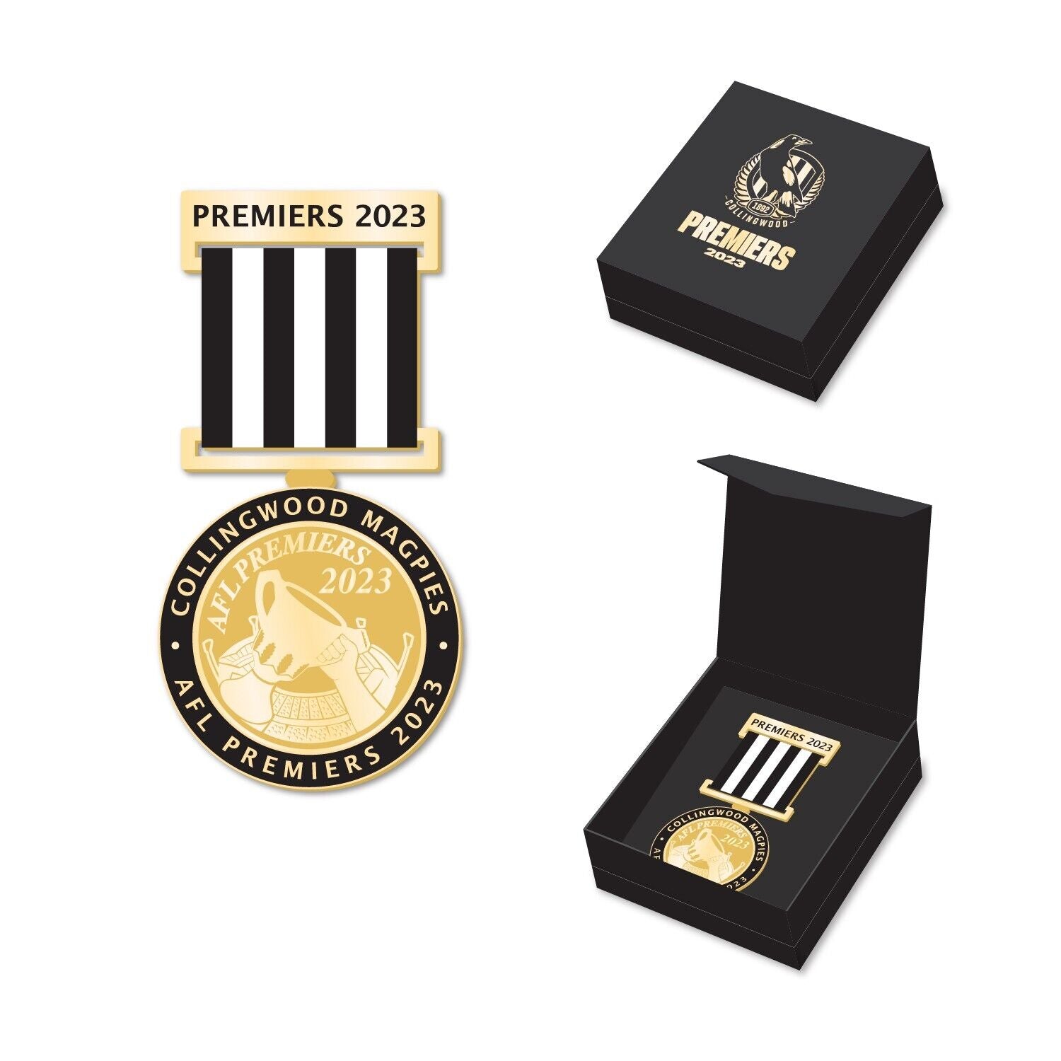 Buy AFL 2023 MINI PREMIERS MEDAL - COLLINGWOOD MAGPIES - MyDeal Australia