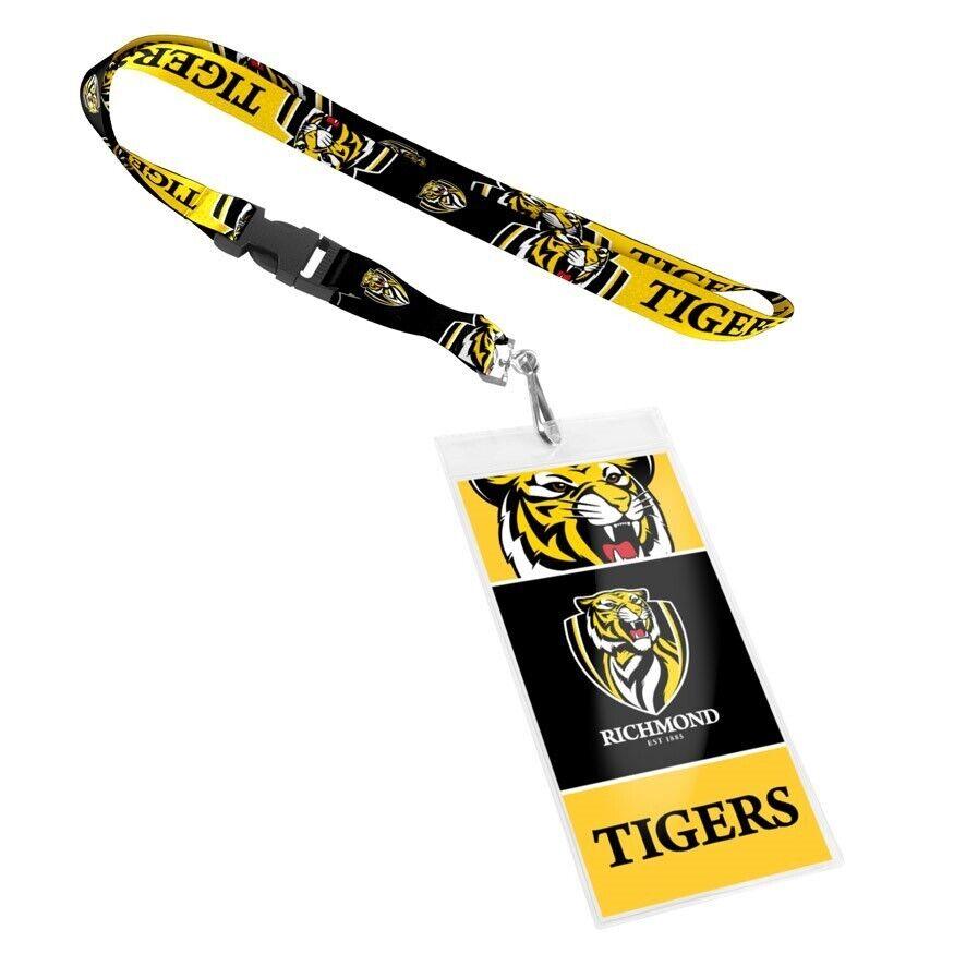 Buy AFL Lanyard & Clear Card Holder - Richmond Tigers - Key Chain ...
