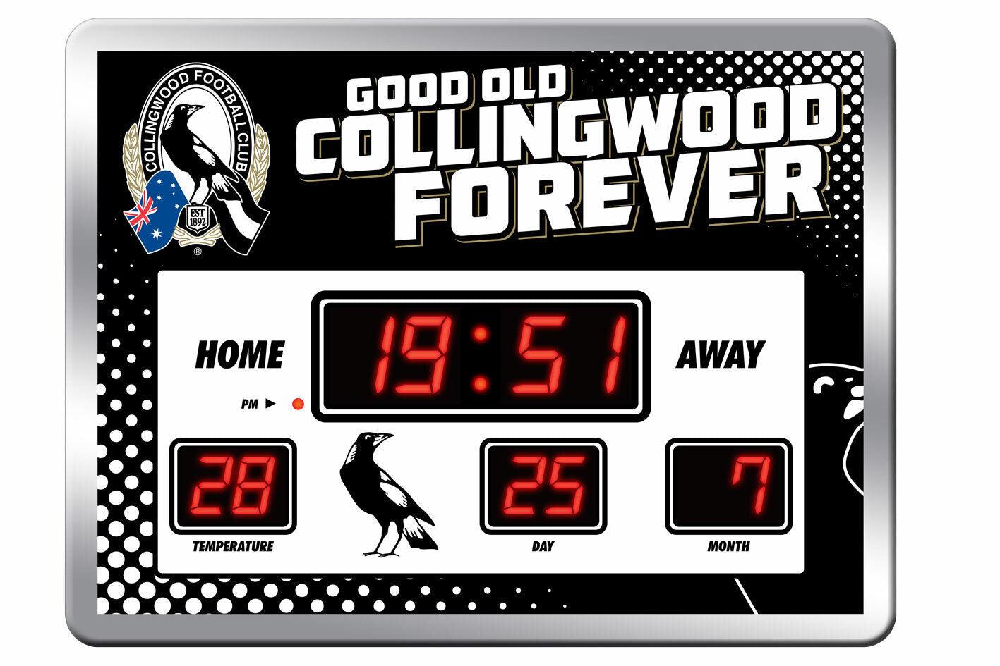 Buy AFL LED Scoreboard Clock - Collingwood Magpies - 45x33cm - Time ...