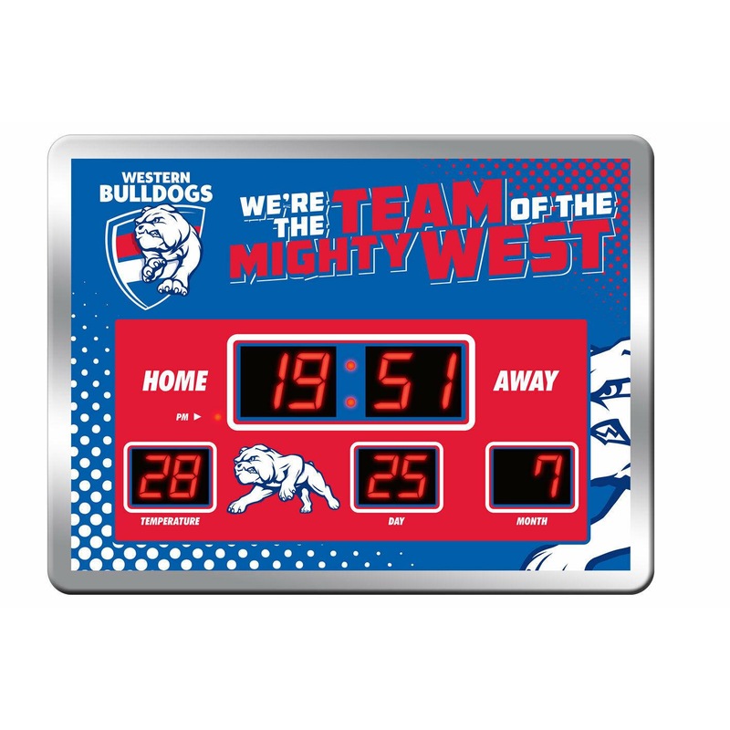 Buy AFL LED Scoreboard Clock - Western Bulldogs - 45x33cm - Time Temp ...