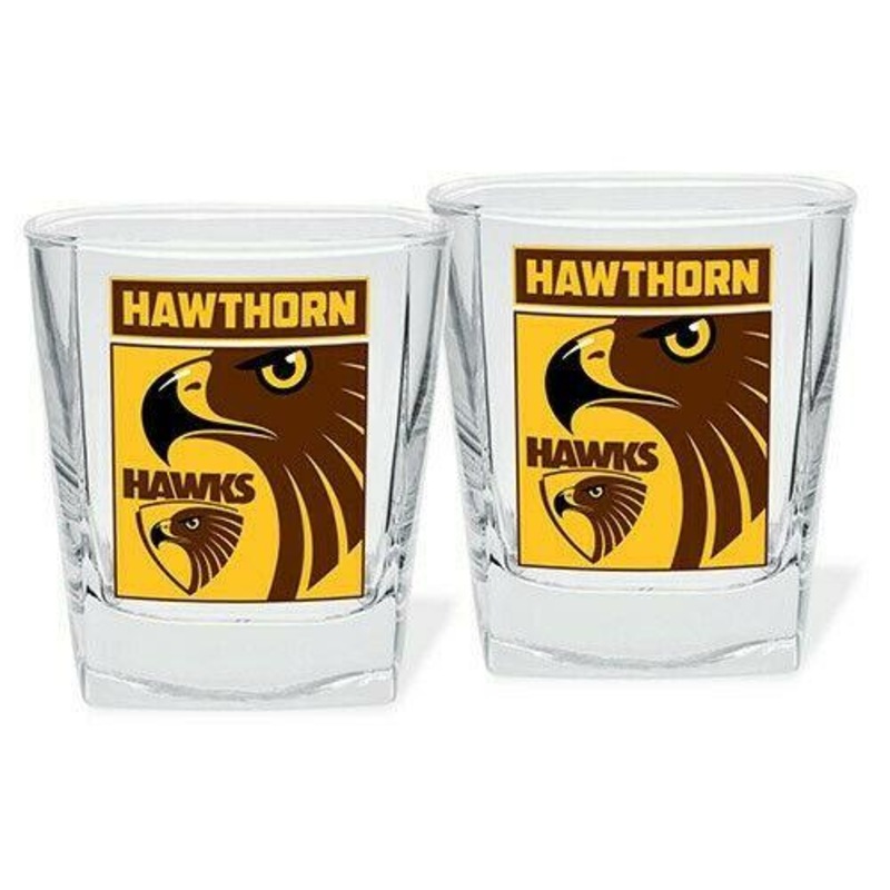 Buy Afl Spirit Drink Glass Set Of Two Hawthorn Hawks 250ml Cup Mydeal