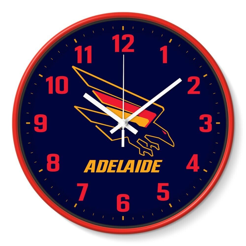 Buy AFL Wall Clock - Adelaide Crows - Plastic - 30cm Diameter - Team ...