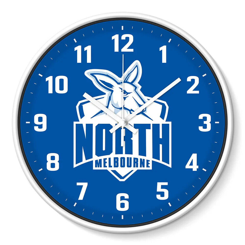 Buy AFL Wall Clock - North Melbourne Kangaroos - Plastic - 30cm ...
