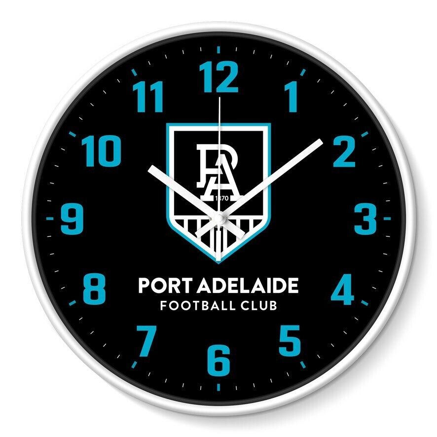 Buy AFL Wall Clock - Port Adelaide Power - Plastic - 30cm Diameter ...