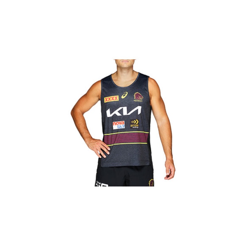 Buy NRL 2022 Brisbane Broncos - Training Singlet - Grey Black Version ...