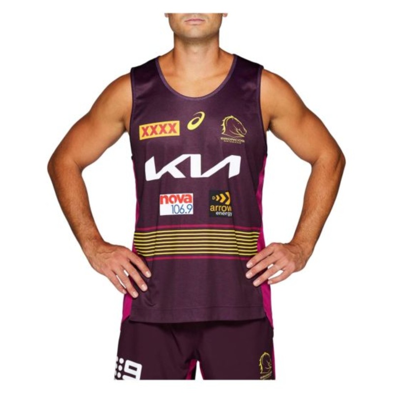 Buy NRL 2022 Training Singlet - Brisbane Broncos - Pink - Adult - Rugby ...