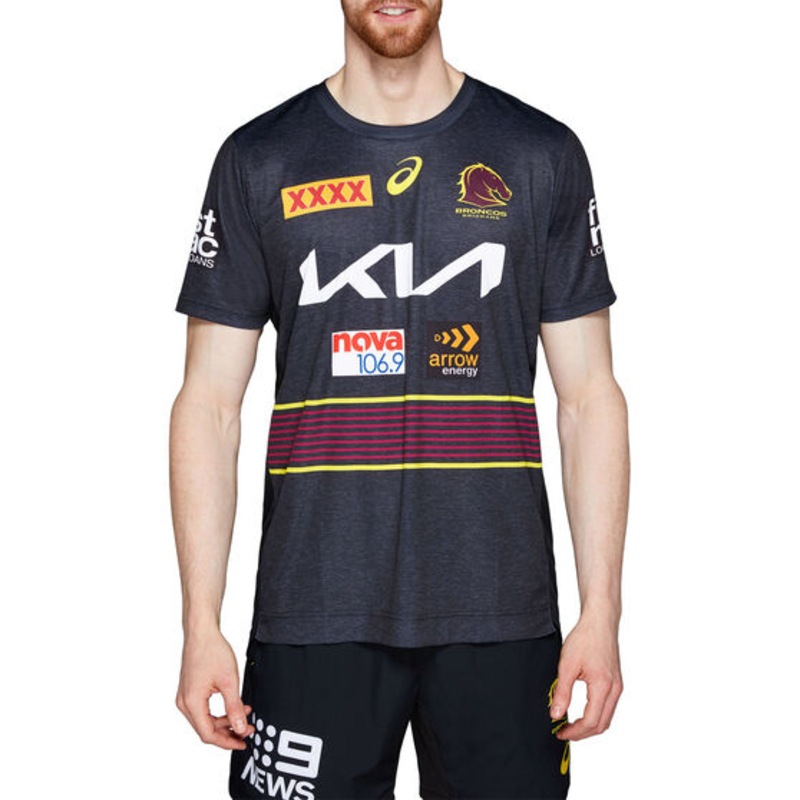 Buy NRL 2022 Training Tee - Brisbane Broncos - Black - Adult - Rugby ...