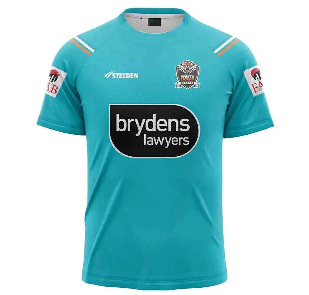 Buy NRL 2024 Coaches Training Tee - West Tigers - Teal - Adult - Mens ...