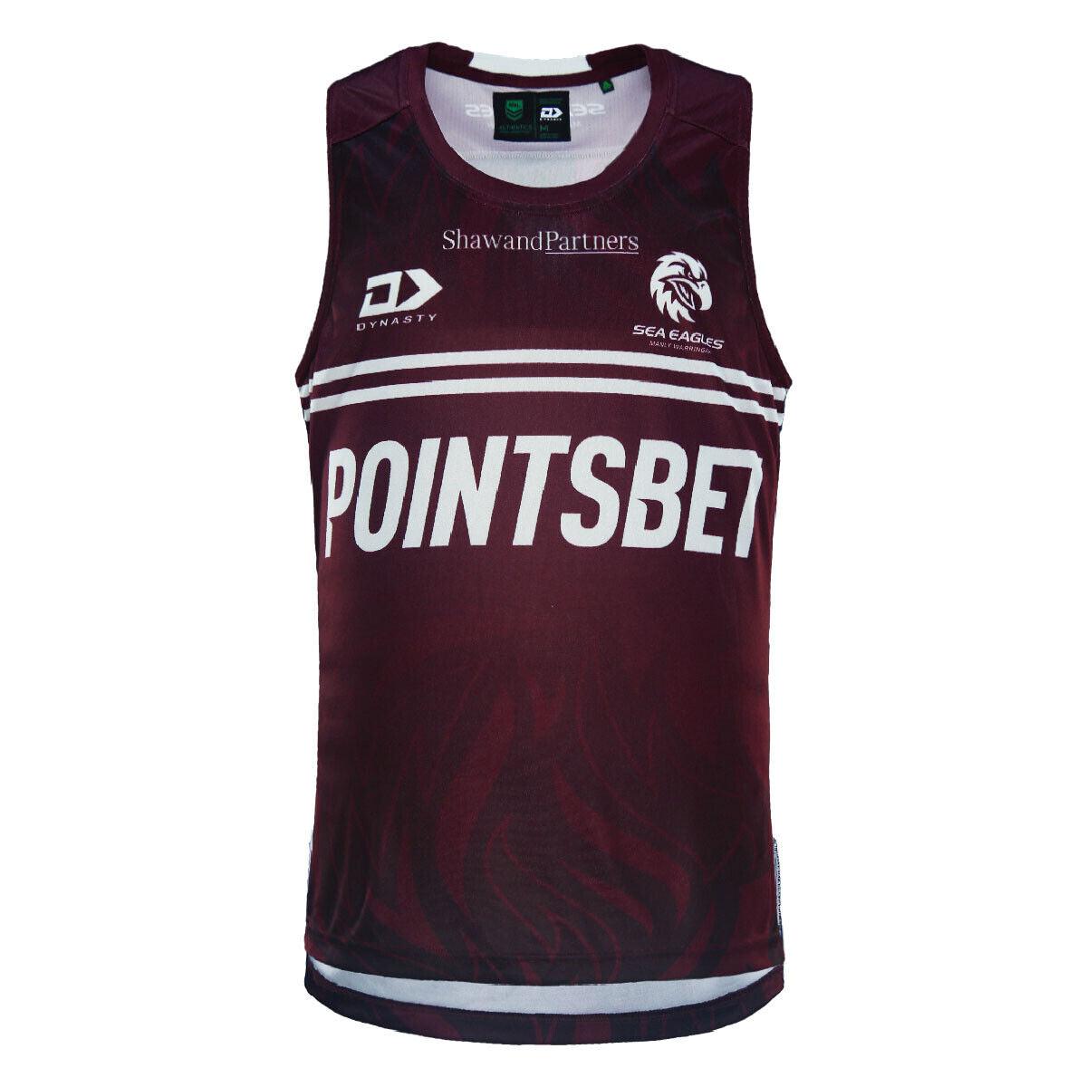 Buy NRL 2024 Training Singlet - Manly Sea Eagles - Maroon - Adult ...