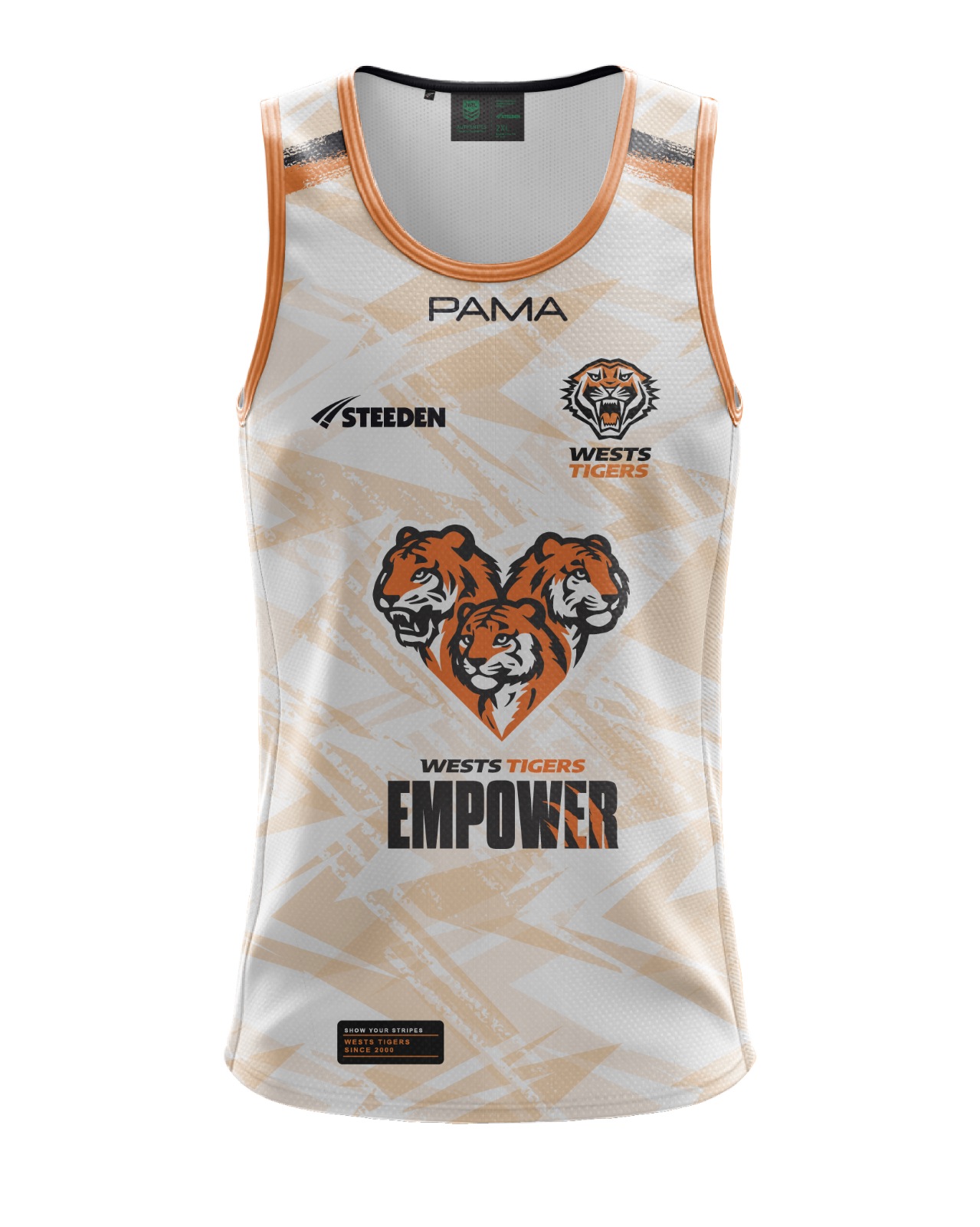 Buy NRL 2025 Training Singlet - West Tigers - Black - Adult - Mens ...