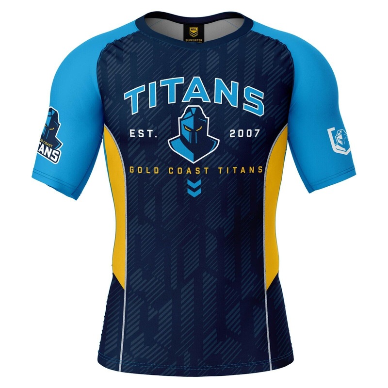 Buy NRL Blocker Rash Vest - Gold Coast Titans - Shirt - UPF 50+ - Adult ...