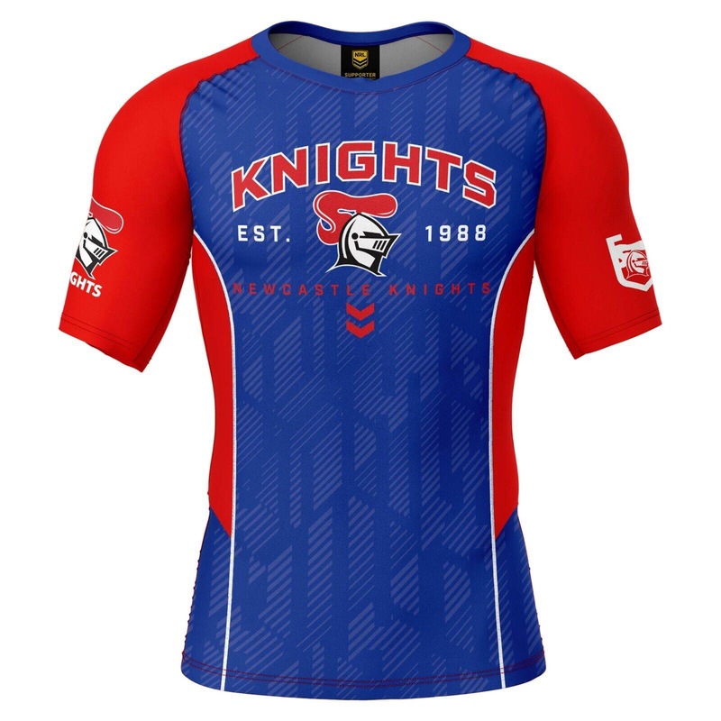 Buy NRL Blocker Rash Vest - Newcastle Knights - Shirt - UPF 50+ - Adult ...