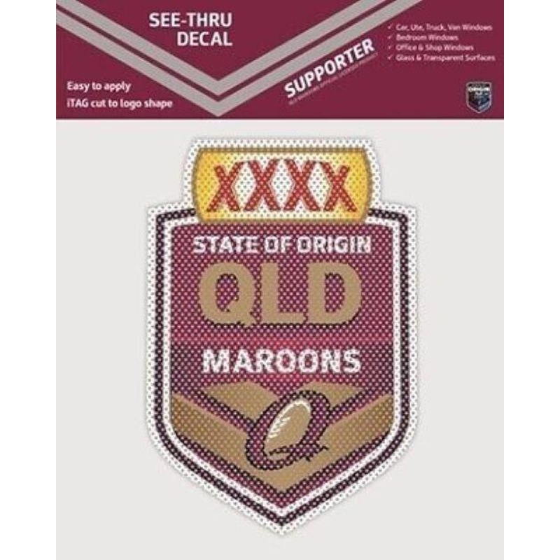 Buy NRL Car See Thru Decal Sticker - QLD - Queensland Maroons - Size 14 ...
