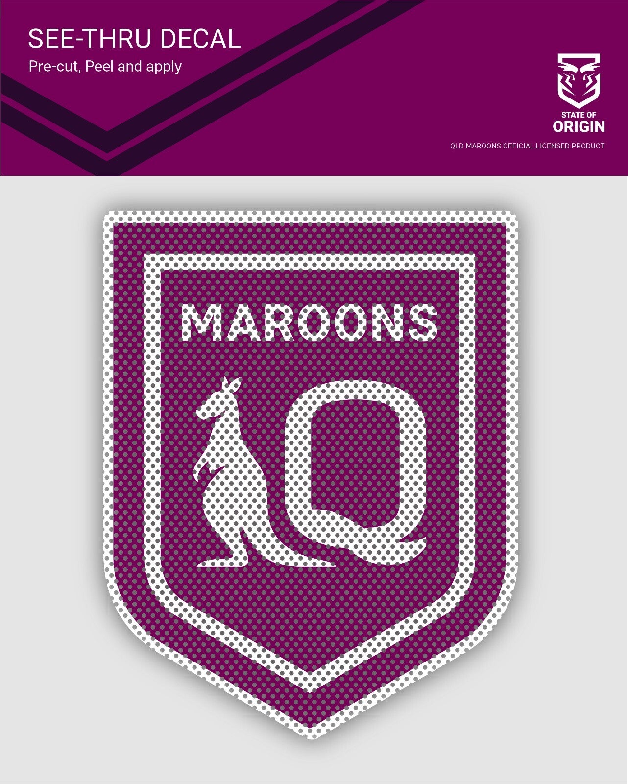 Buy NRL Car See Thru Decal Sticker - Queensland Maroons - QLD - Size 14 ...