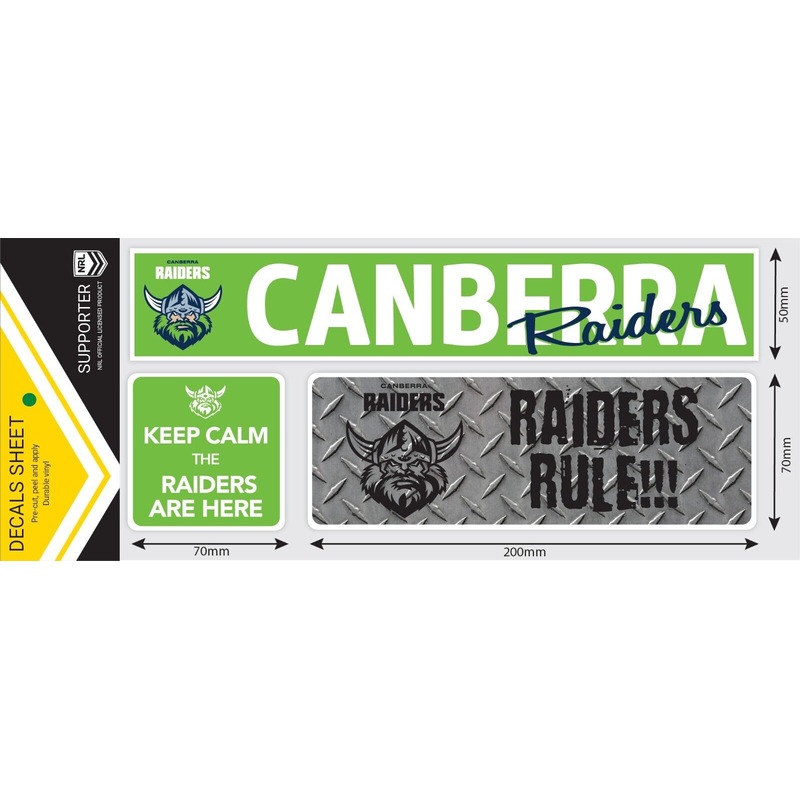 Buy NRL Car Window Decal Set - 3 Stickers - Canberra Raiders - 280mm ...