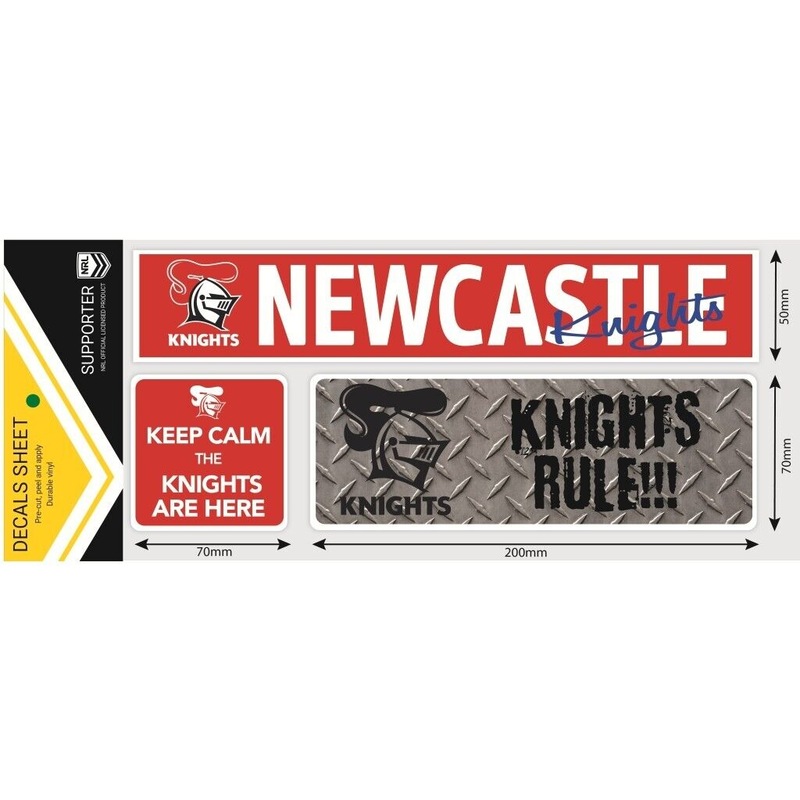 Buy NRL Car Window Decal Set - 3 Stickers - Newcastle Knights - 280mm ...