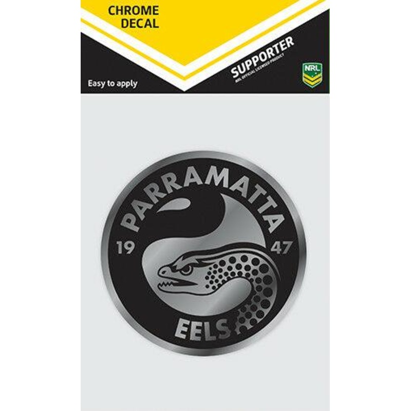 Buy NRL Chrome Decal - Parramatta Eels - Car Sticker 12x12cm - MyDeal