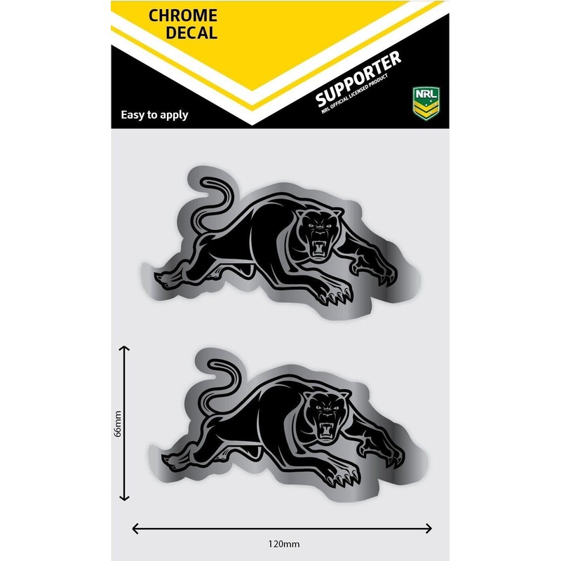Buy NRL Chrome Decal - Penrith Panthers - Car Sticker 6x12cm - MyDeal