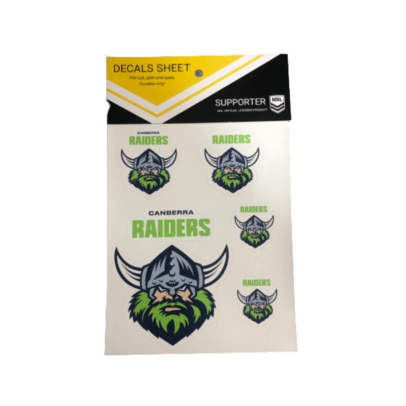 Buy NRL Logo Decal Sheet - Canberra Raiders - Stickers - Sticker - MyDeal