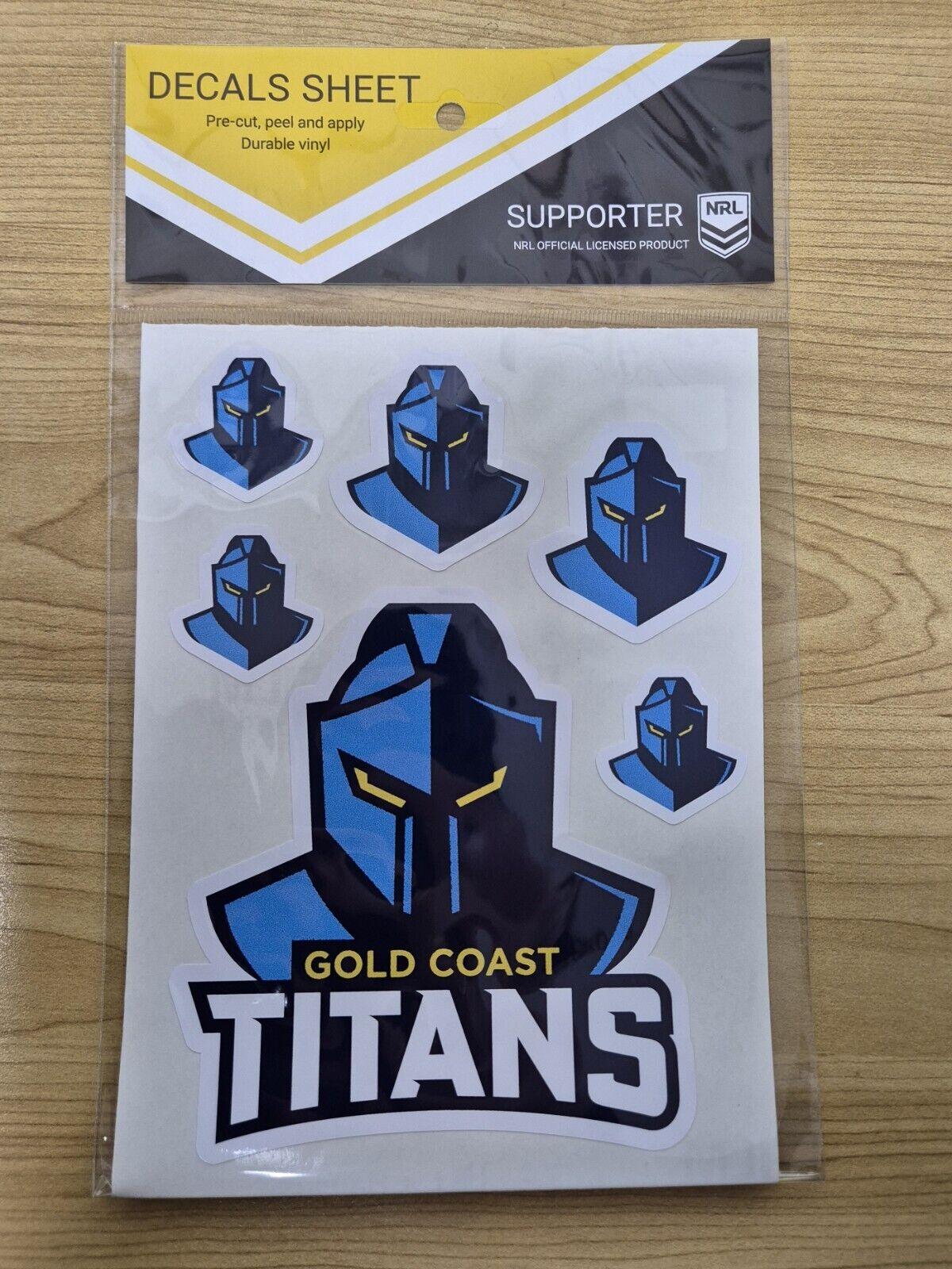 Buy NRL Logo Decal Sheet - Gold Coast Titans - Stickers - Sticker ...