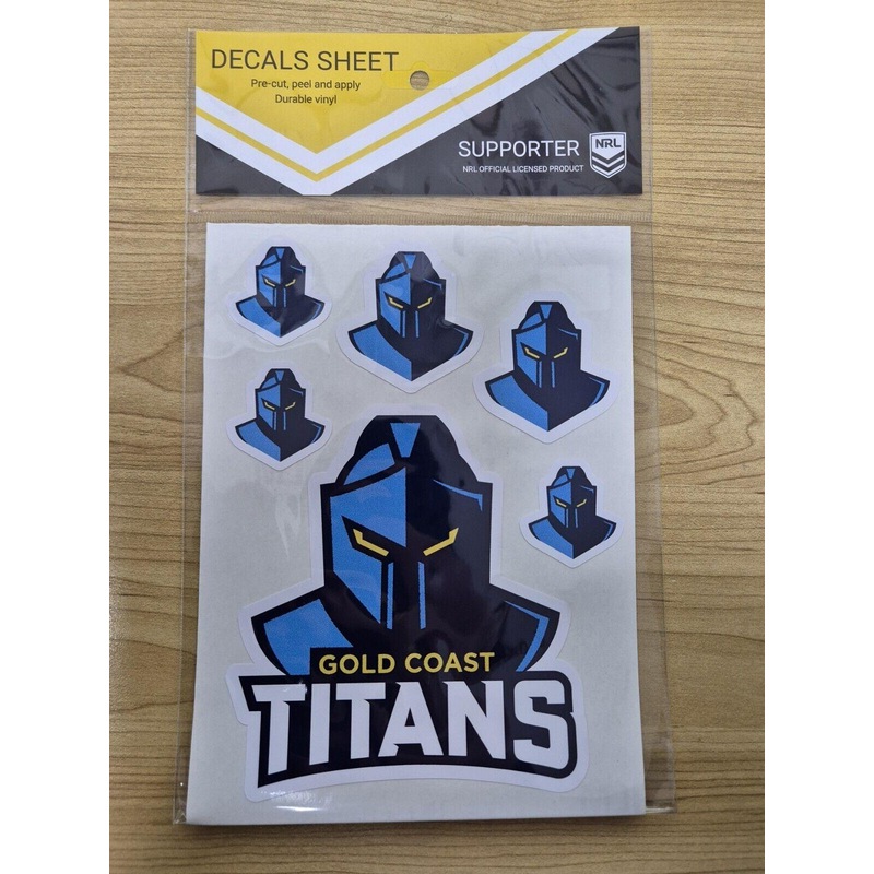 Buy NRL Logo Decal Sheet - Gold Coast Titans - Stickers - Sticker - MyDeal